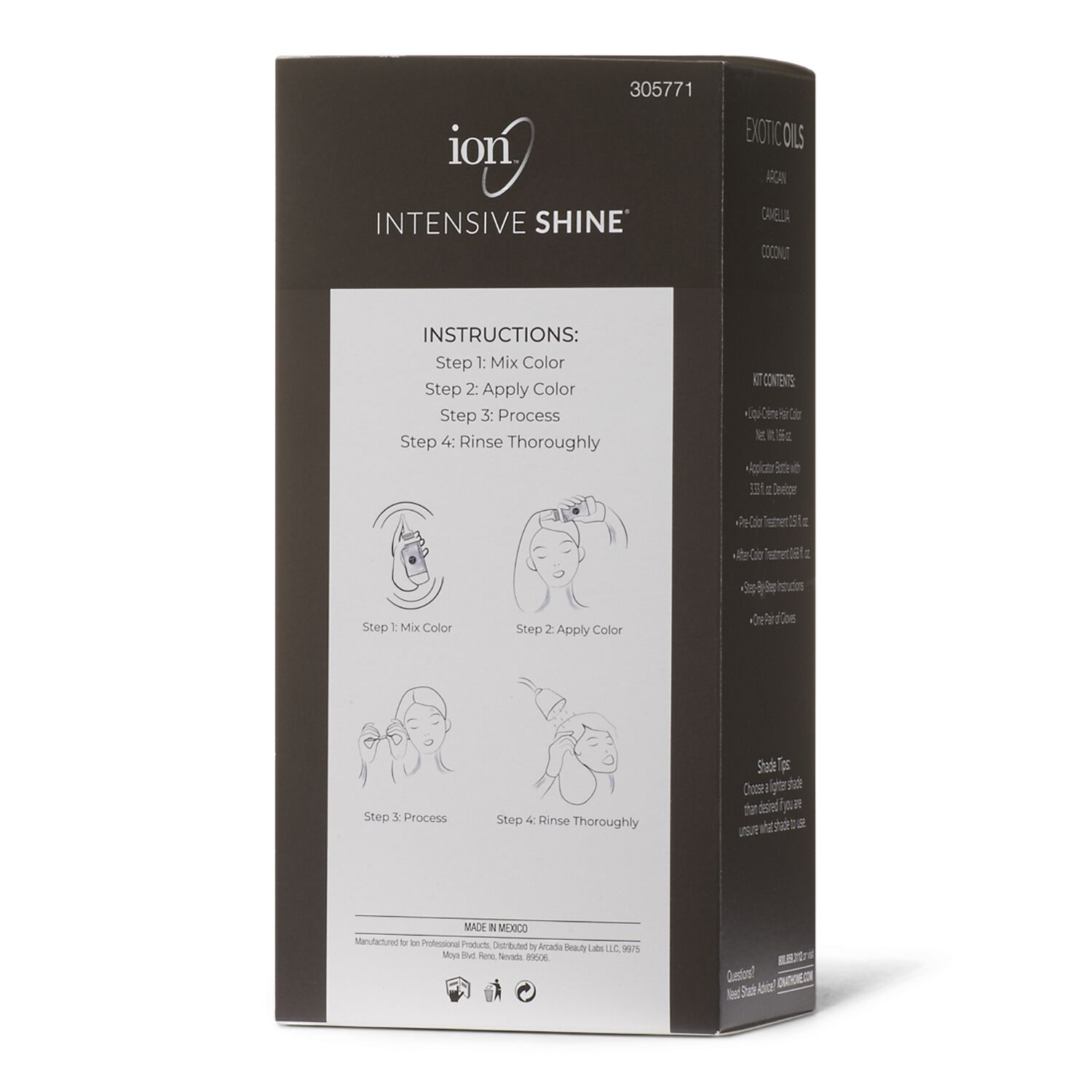 ion Intensive Shine Hair Color Kit Medium Brown 4N | Hair Color Kit ...