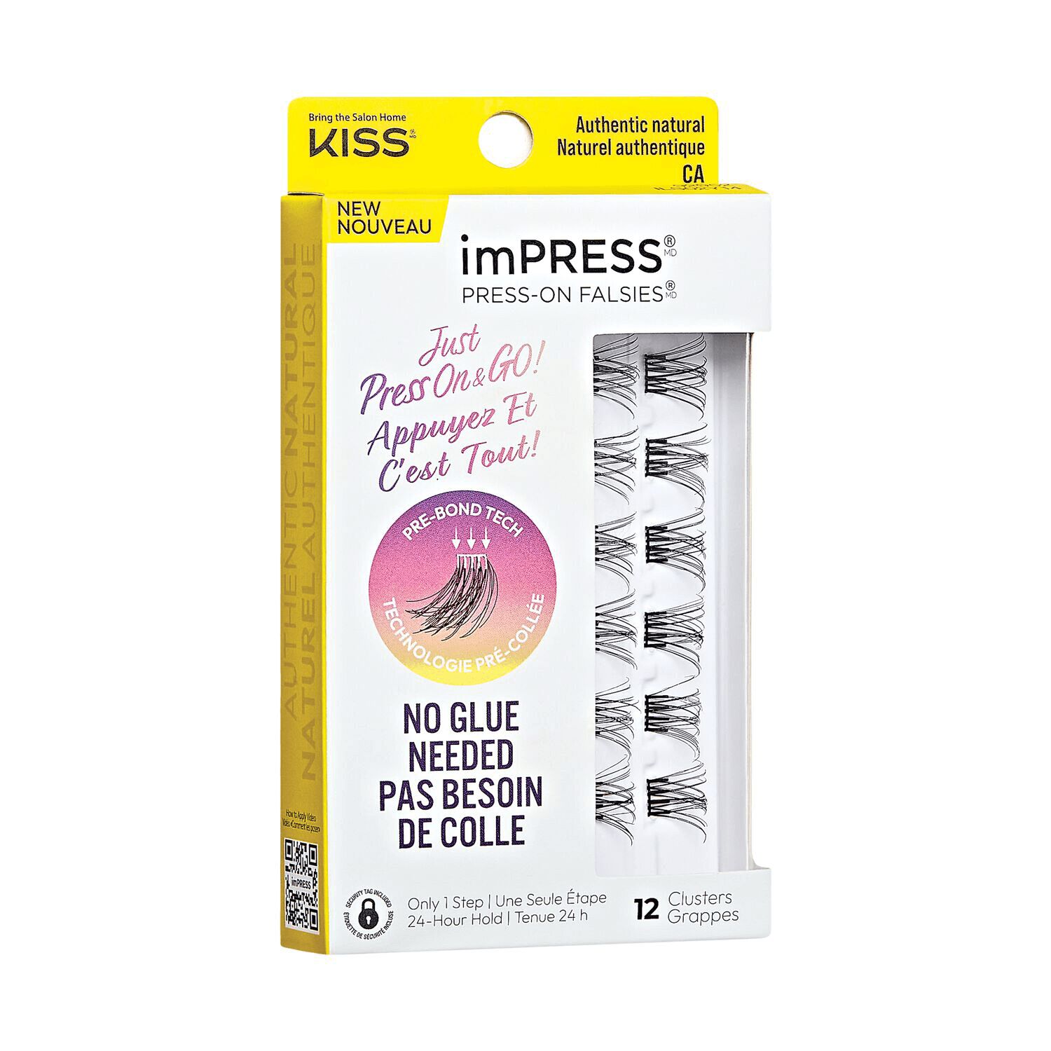KISS imPRESS Press on Falsies - Authentic Natural Cluster Lashes ...