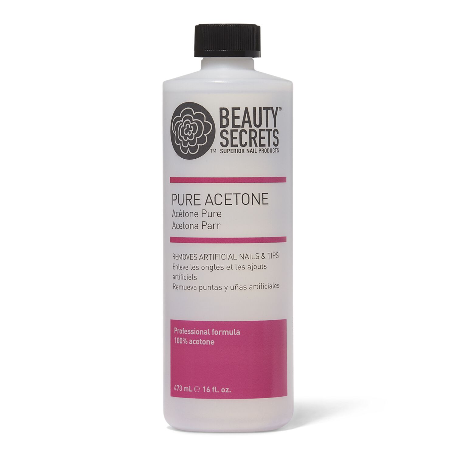 Beauty Secrets Pure Acetone Manicurist Solvent 16oz- Nail Polish and ...