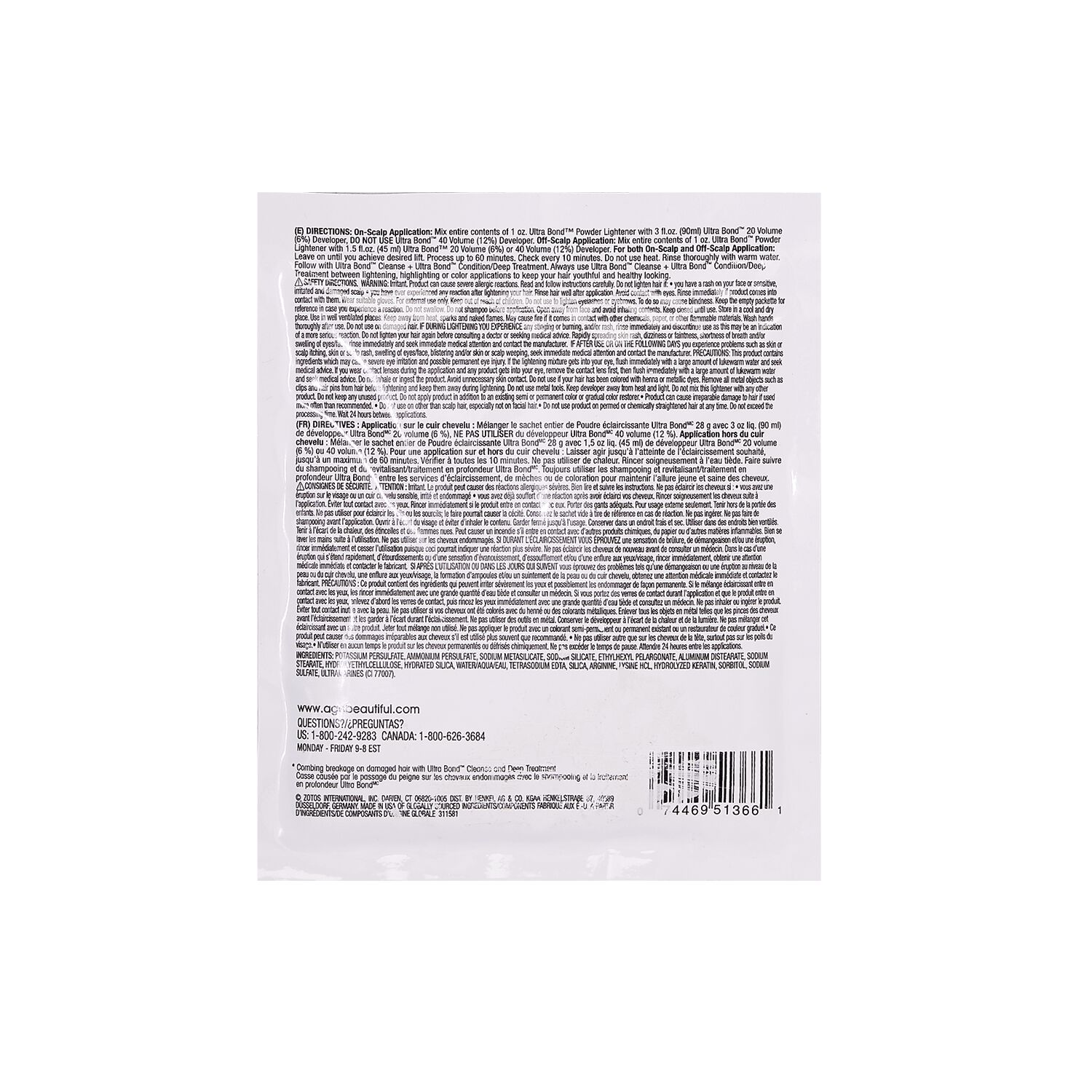 AGEbeautiful Powder Lightener Packette 1 oz. by Ultra Bond | Lightener ...