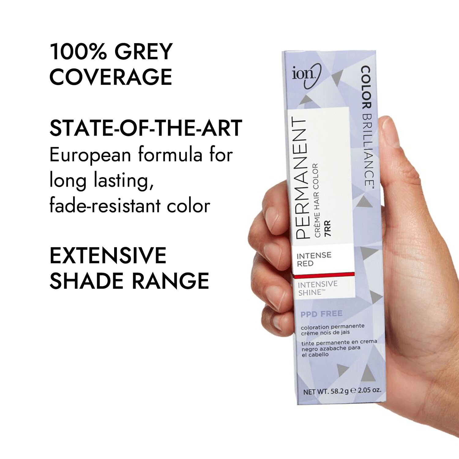 Ion 7RR Intense Red Permanent Creme Hair Color by Color Brilliance ...