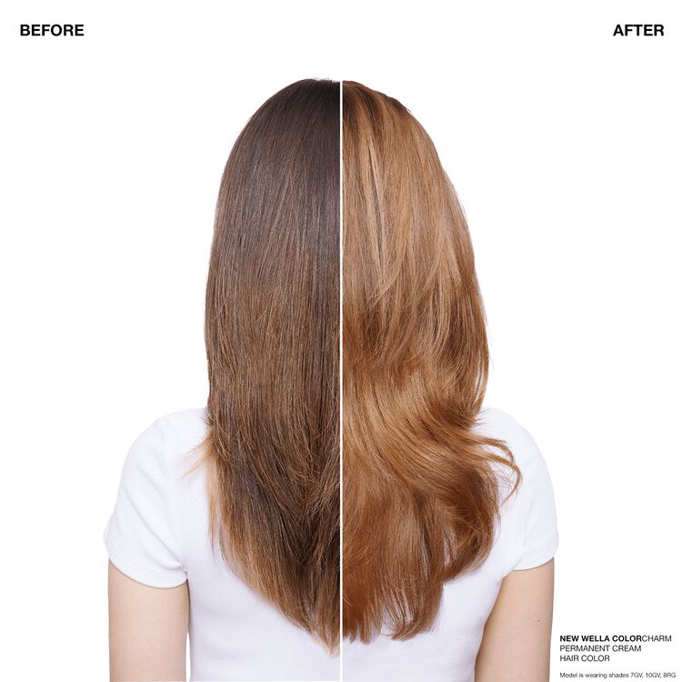 Wella colorcharm 7GV Medium Soft Gold Blonde Permanent Cream Hair Color ...