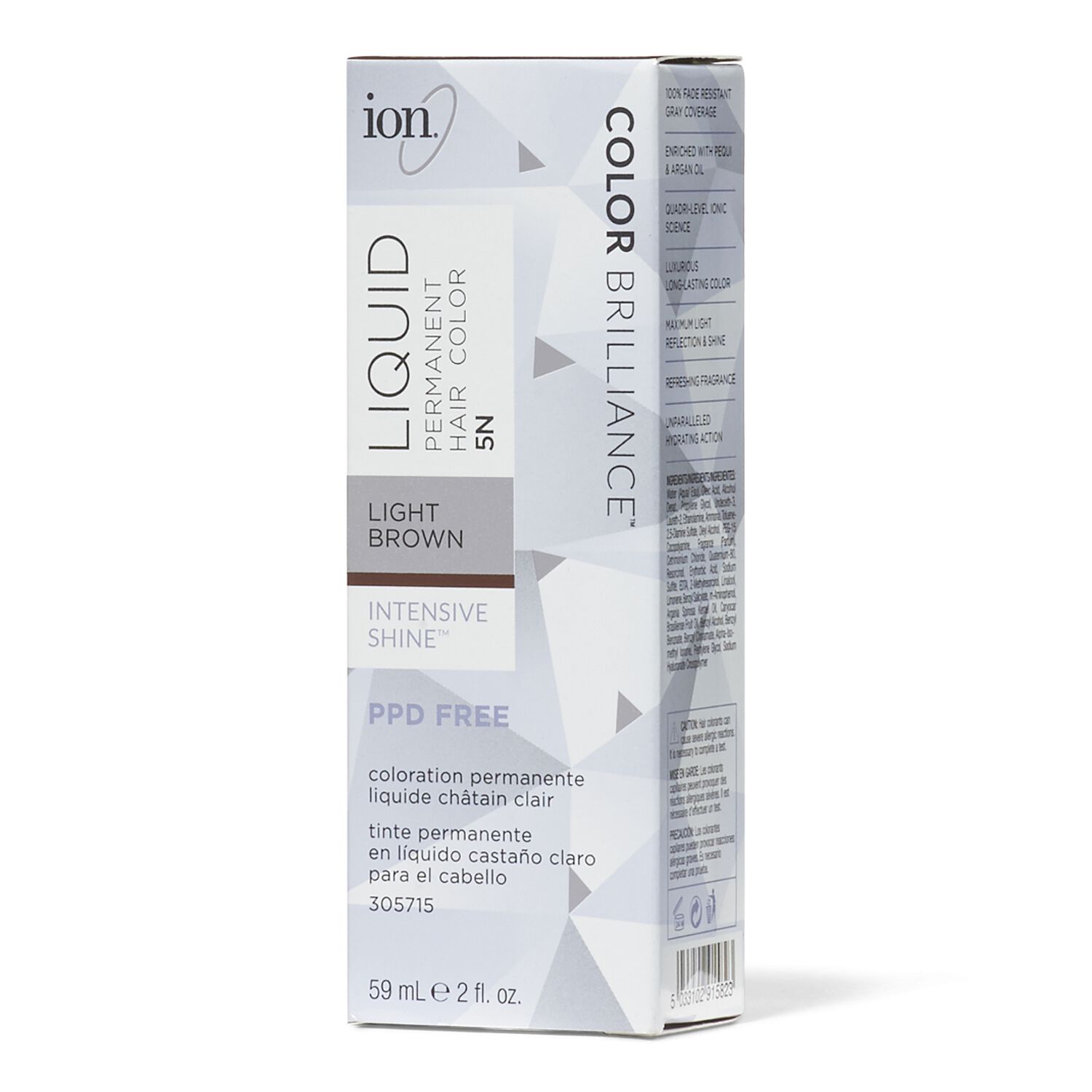 Ion 5N Light Brown Permanent Liquid Hair Color by Color Brilliance ...