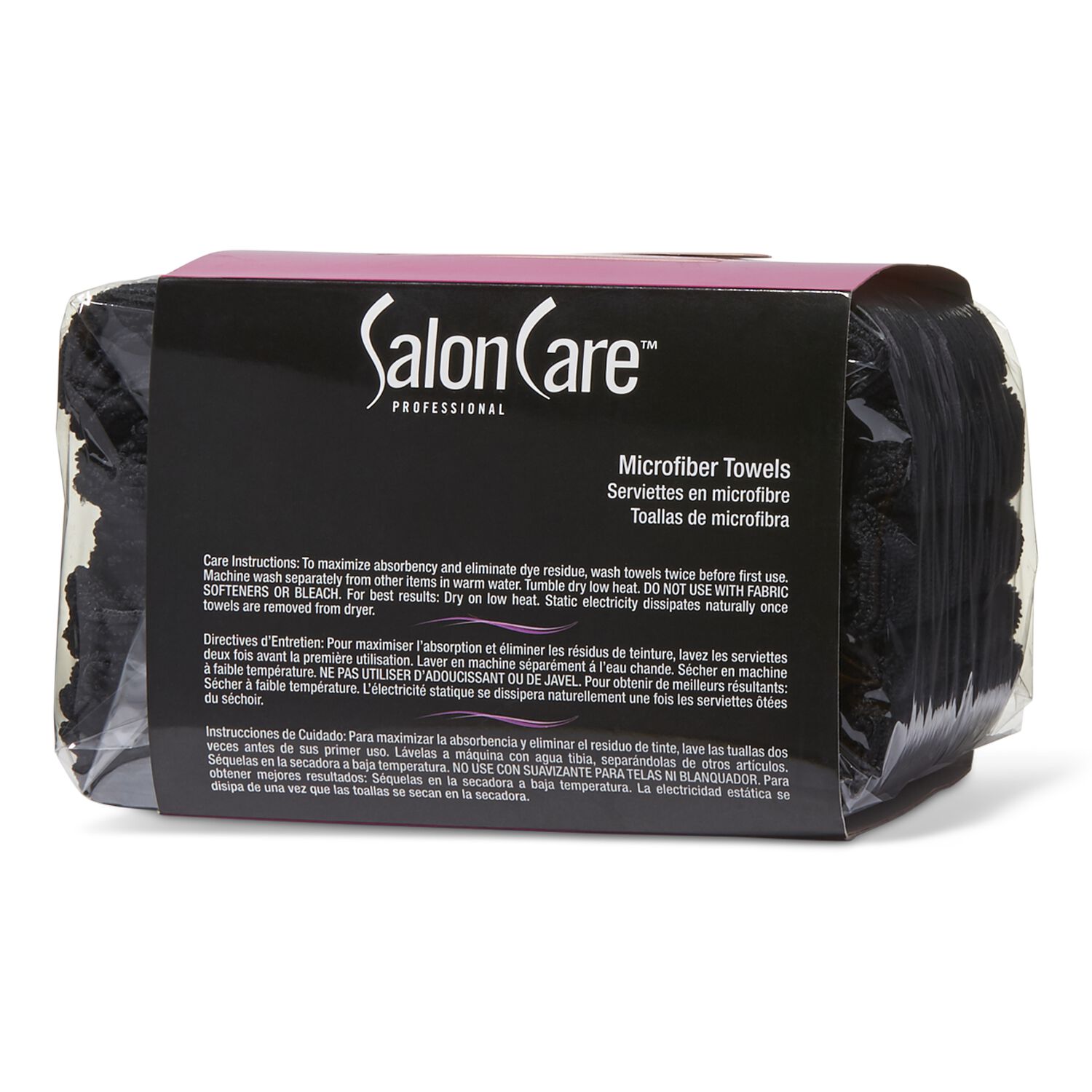 Salon Care Black Microfiber Towels