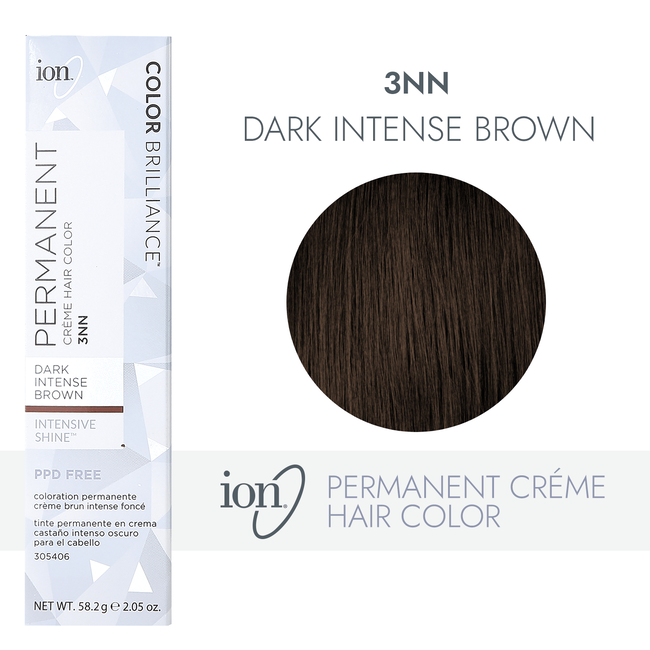 Ion 3NN Dark Intense Brown Permanent Creme Hair Color by Color ...