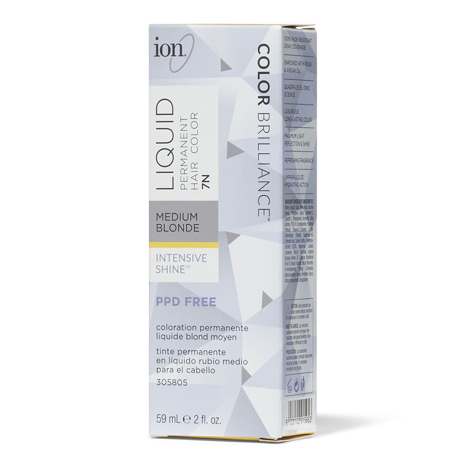 Ion 7N Medium Blonde Permanent Liquid Hair Color by Color Brilliance ...