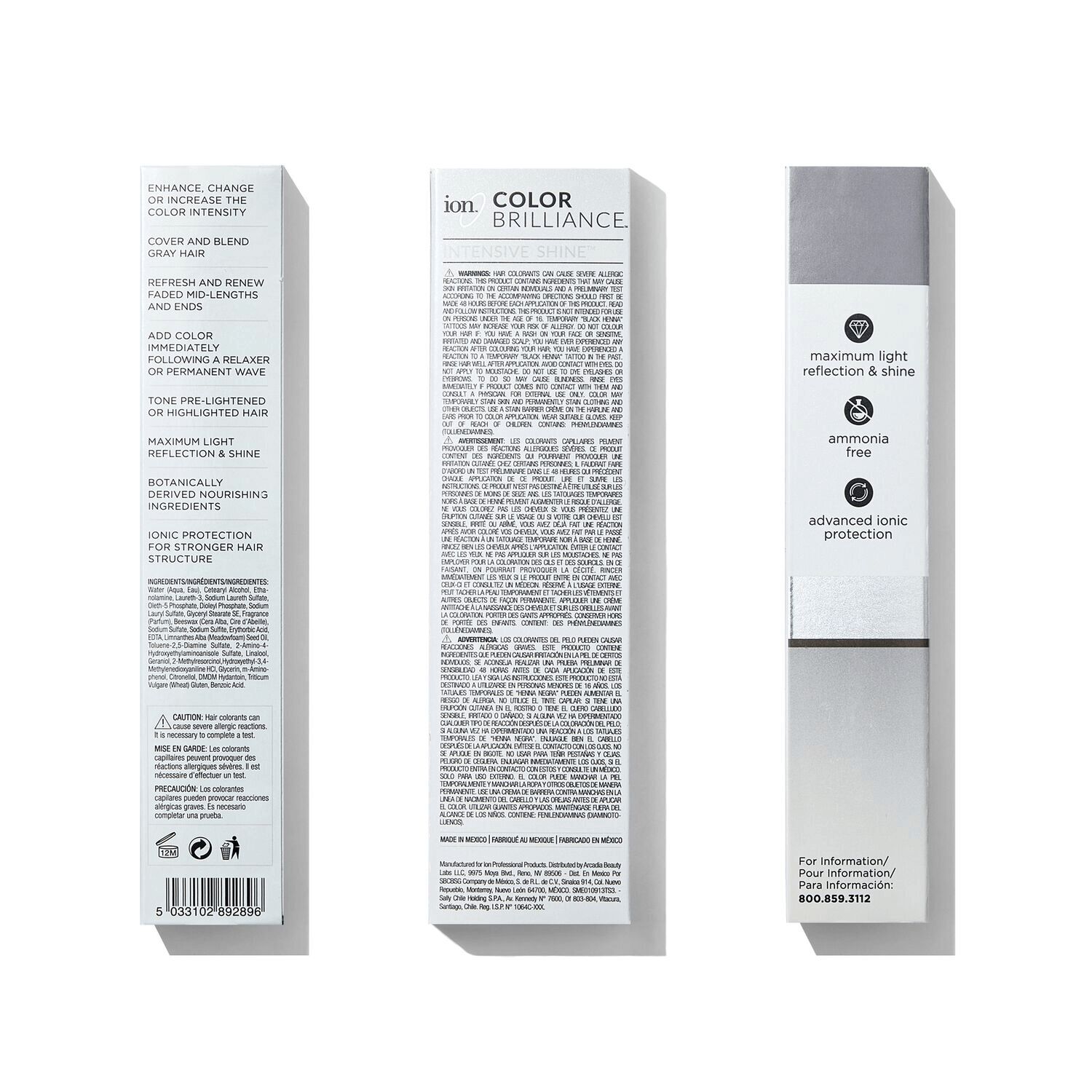 Ion Brilliant Grey 8AV Light Grey Pearl Demi Permanent Crème Hair Color ...