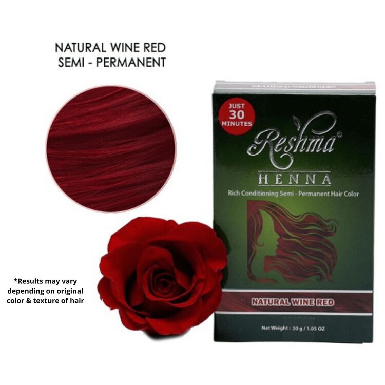 Reshma Natural Henna Semi Permanent Hair Color Natural Wine Red | Semi Permanent Hair Color ...