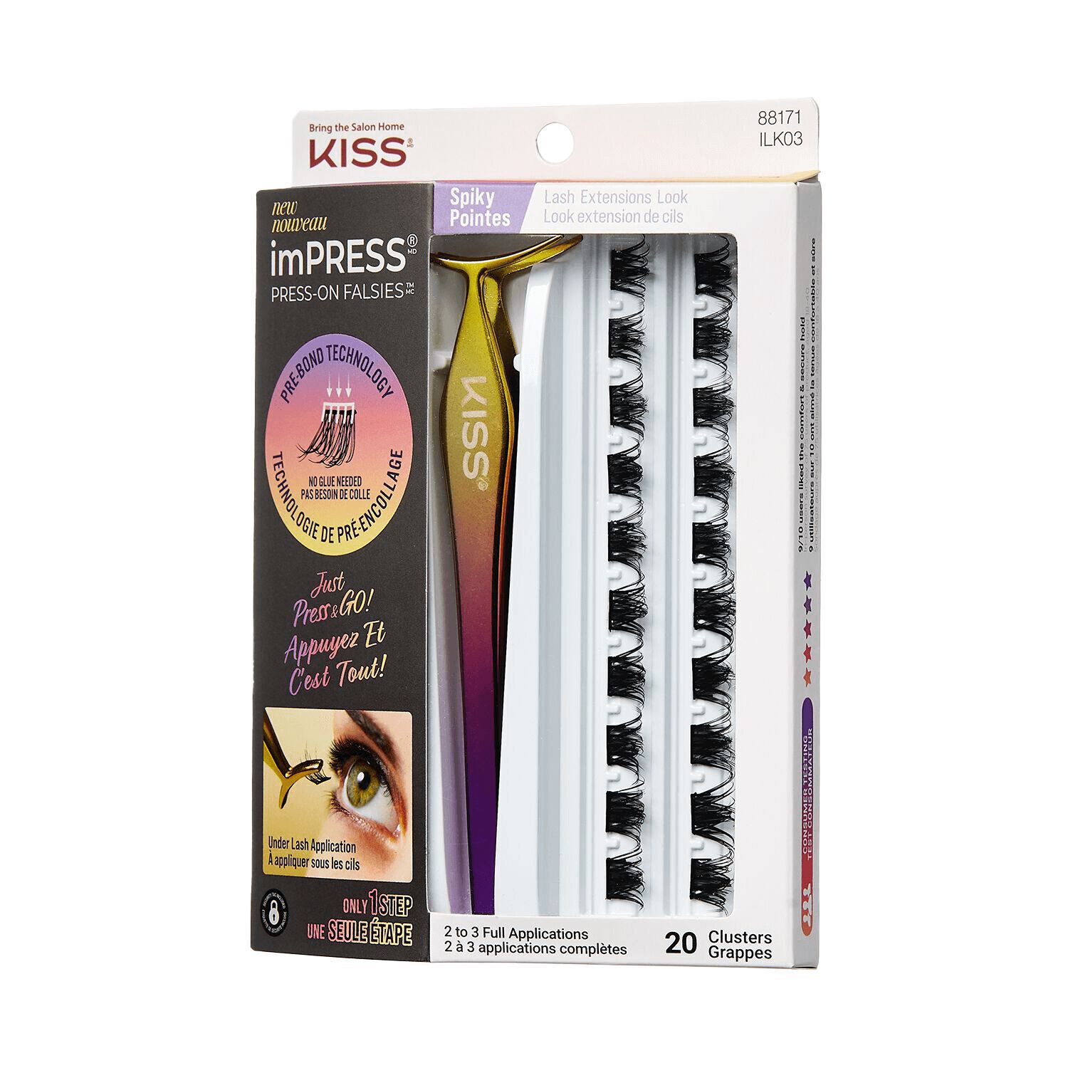 KISS imPRESS Press-On Falsies Eyelash Clusters - Spiky Lashes | False ...