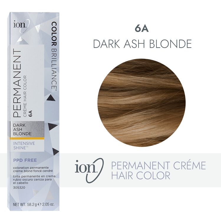 Ion 6A Dark Ash Blonde Permanent Creme Hair Color by Color Brilliance ...