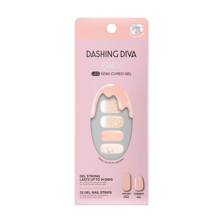 Dashing Diva Pink Champagne Semi-Cured Art Gel Strips | Press On Nail ...