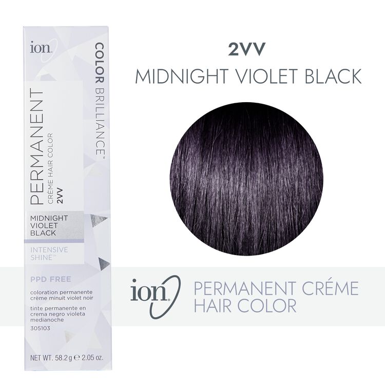 Ion 2VV Midnight Violet Black Permanent Creme Hair Color by Color ...
