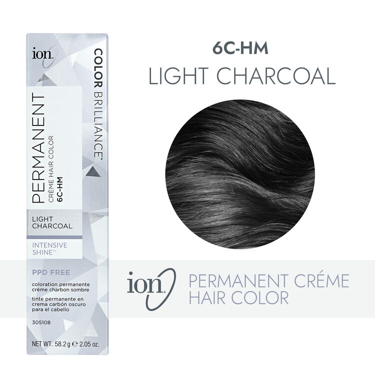 Ion 6C-HM Light Charcoal Permanent Creme Hair Color by Color Brilliance ...
